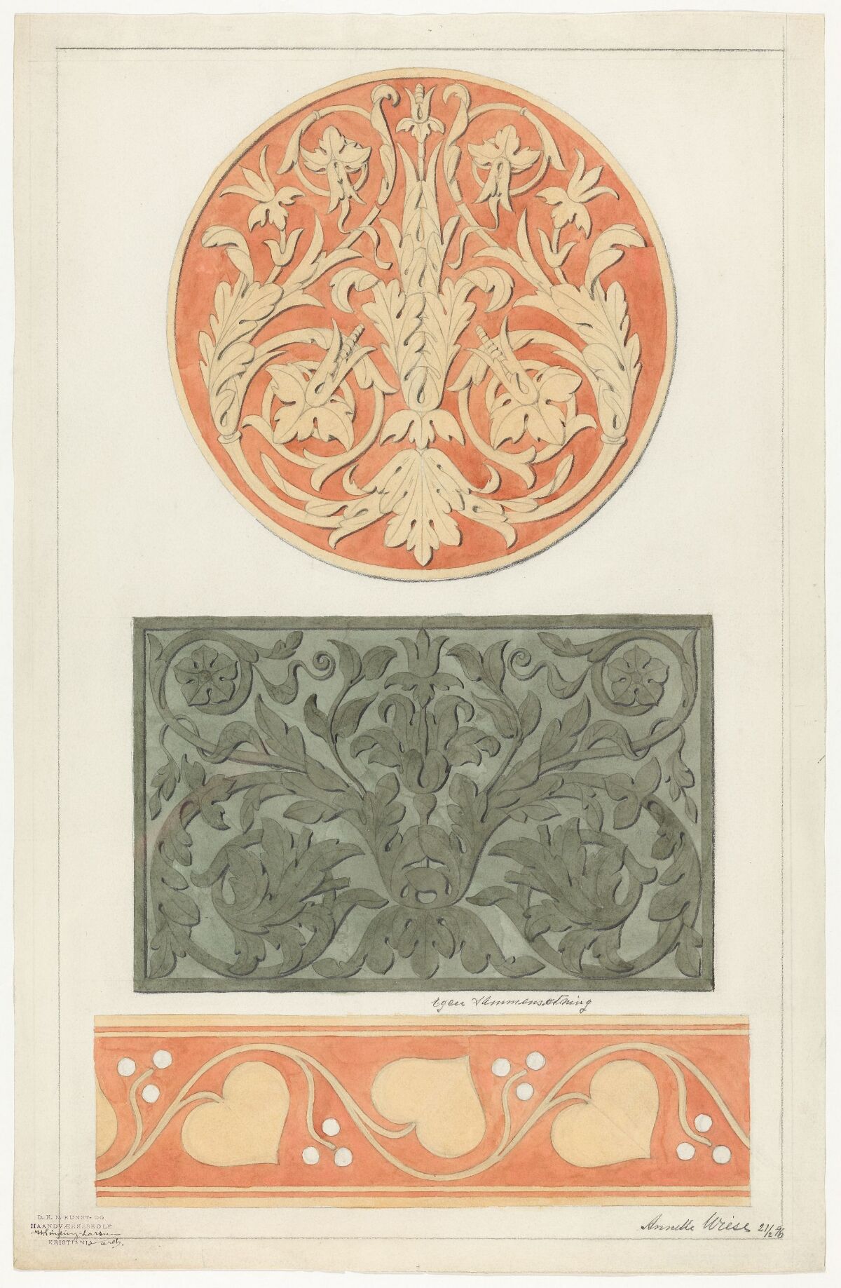 Annette Wiese Schirmer, Ornamentstudie – Nasjonalmuseet – Samlingen