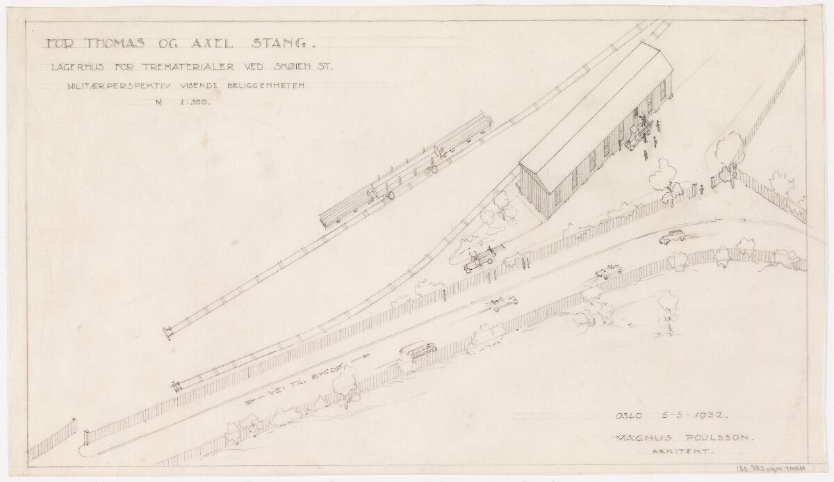 Magnus Poulsson, Magnus Poulsson Arkitekt, Lagerhus og høvleri for ...