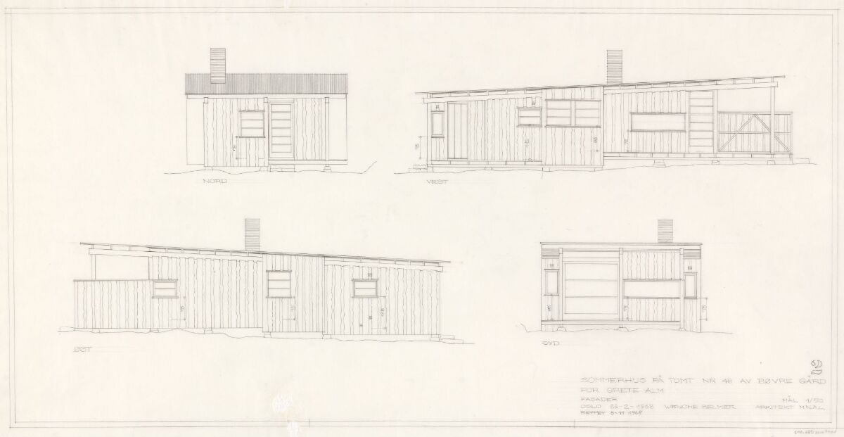 Grethe Alm, Wenche Selmer, Summer House for Grete Alm. Elevation ...