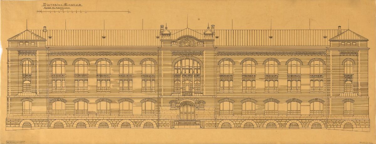 Henrik Bull, Historisk Museum, fasadeoppriss – Nasjonalmuseet – Samlingen