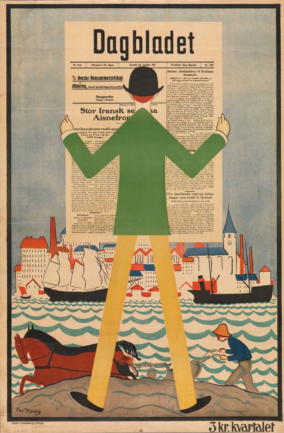 Per Krohg, Norsk Lithografisk Officin, Dagbladet, Dagbladet ...