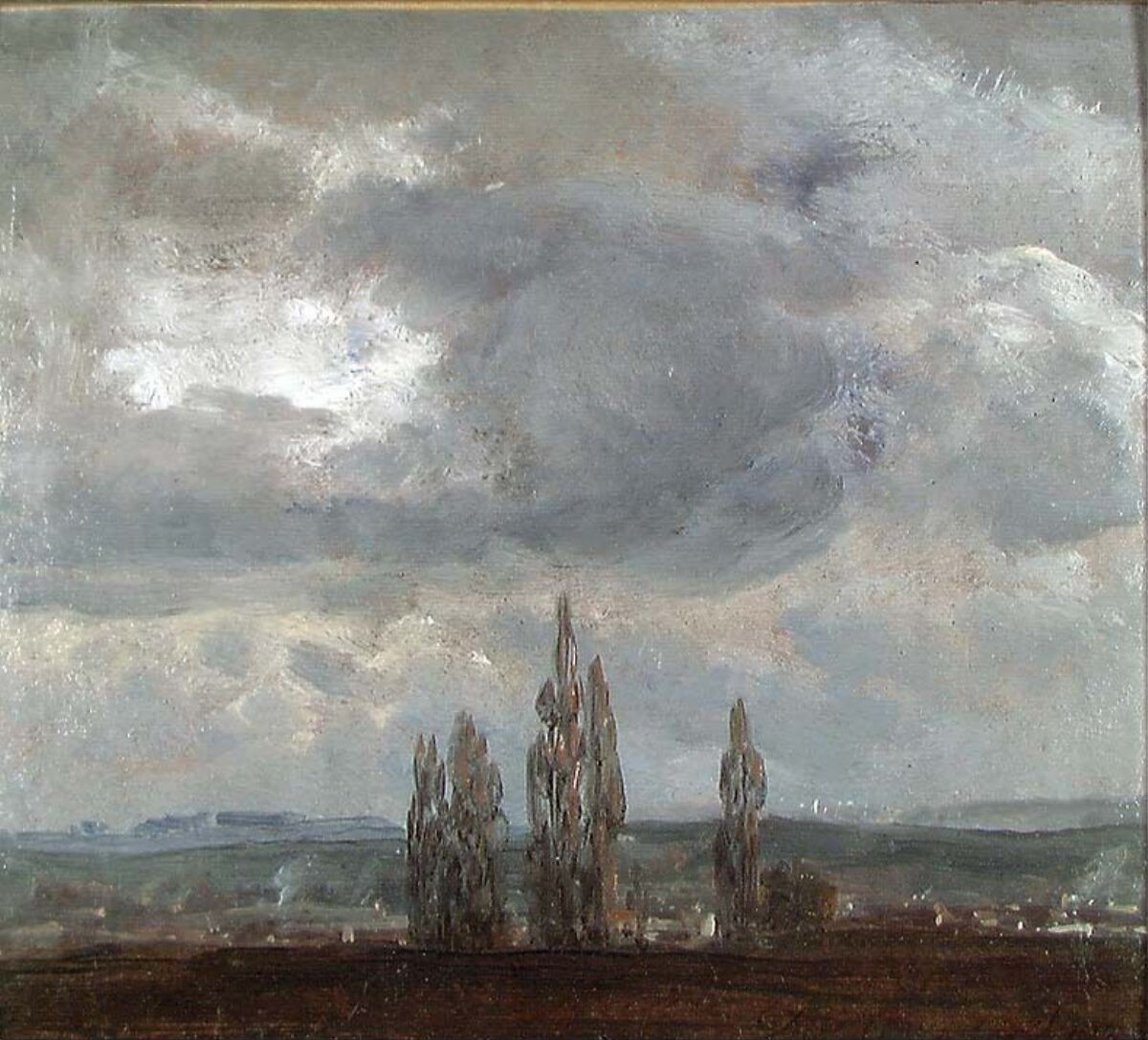 Johan Christian Dahl, Clouds over Village with Poplars – Nasjonalmuseet ...