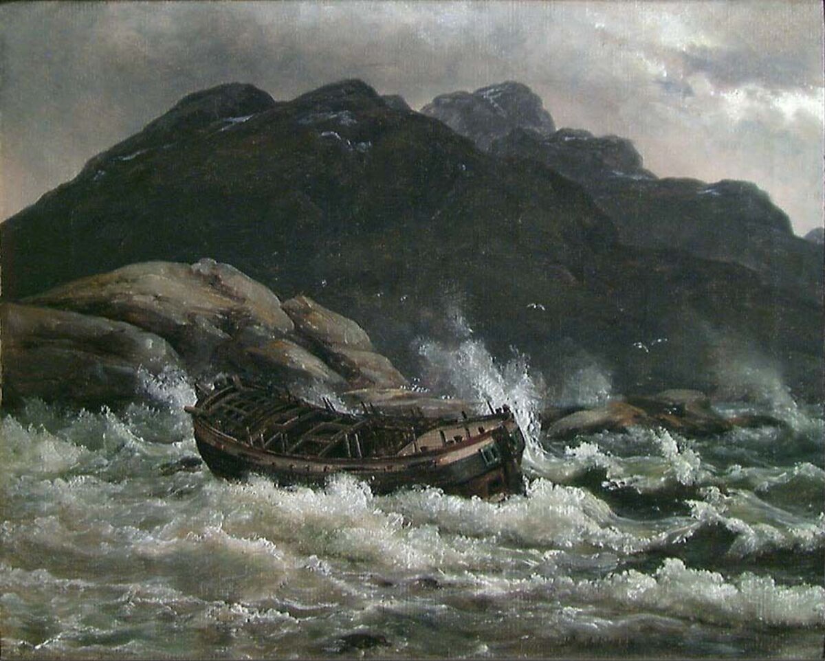 Johan Christian Dahl, Skipsvrak ved den norske kyst – Nasjonalmuseet ...