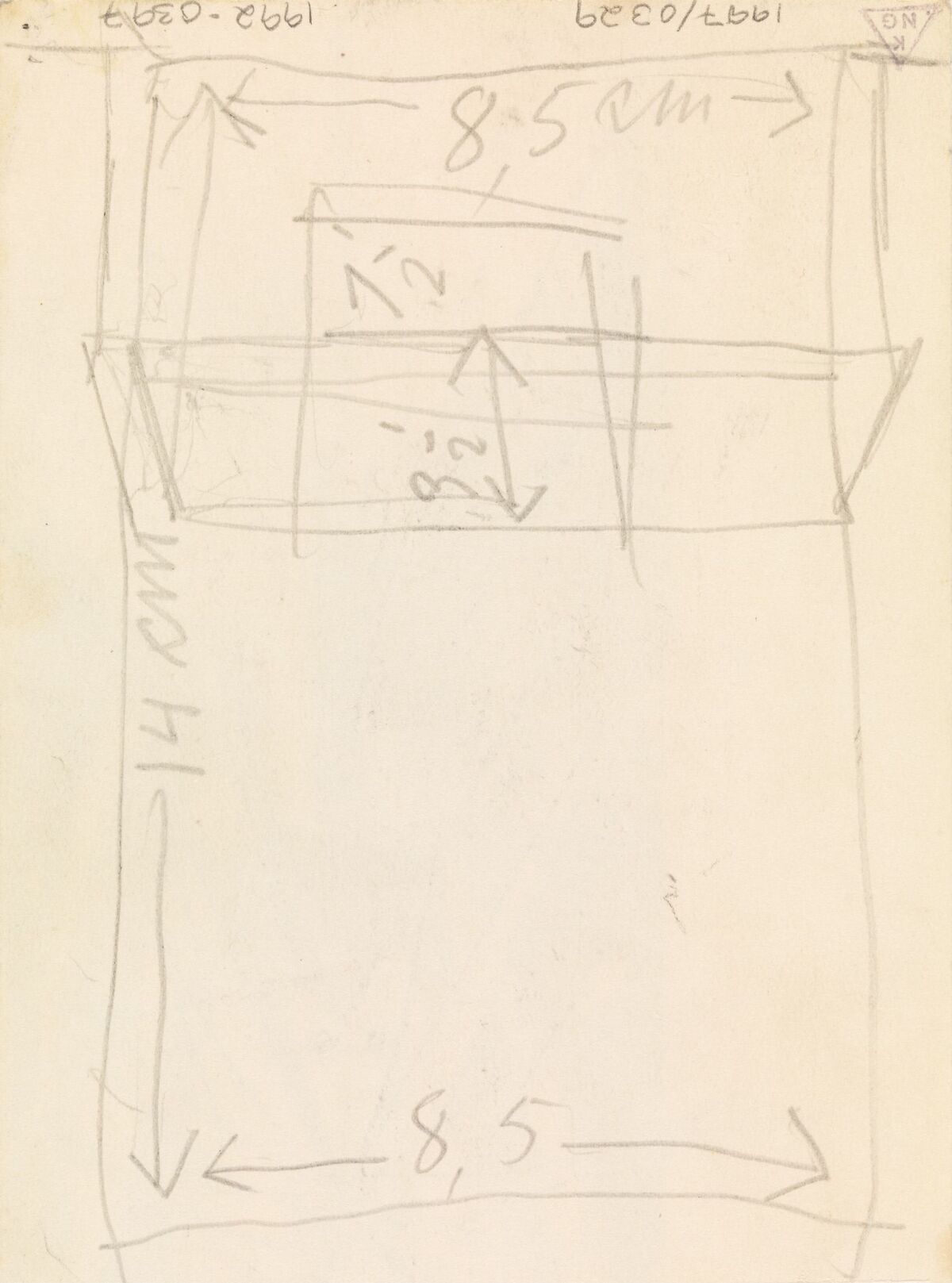 Rolf Nesch, Grunnplan og snitt av bygning – Nasjonalmuseet – Samlingen
