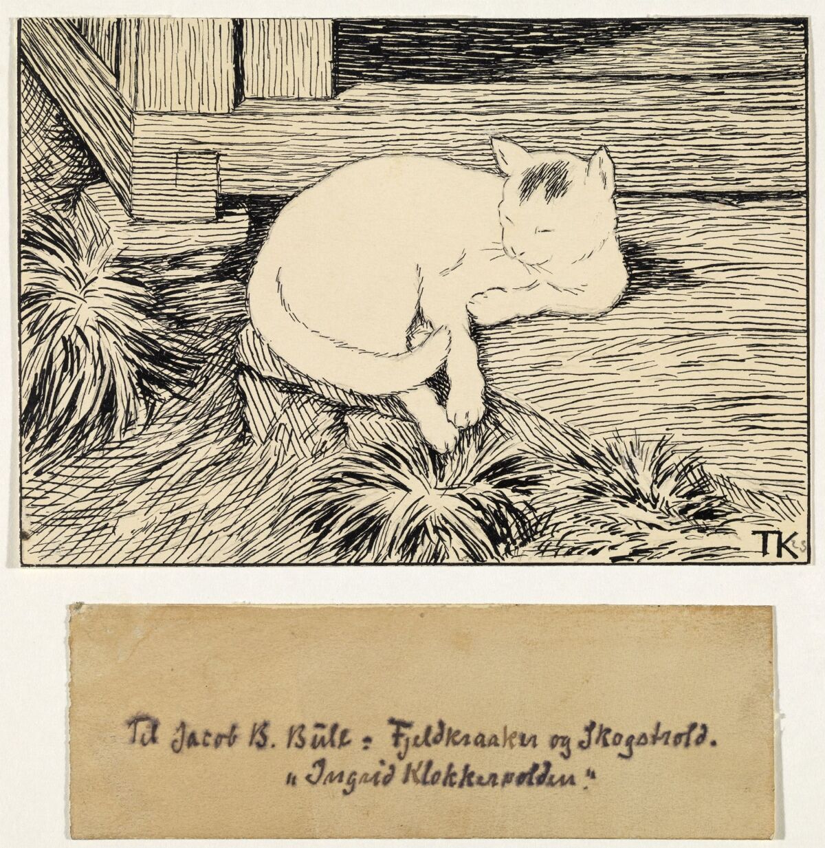 Theodor Kittelsen, Pus på hellen. Illustrasjon til Jacob Breda Bull ...