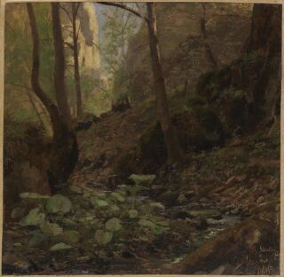 Hans Gude, Norwegian Landscape in Rain – Nasjonalmuseet – Collection