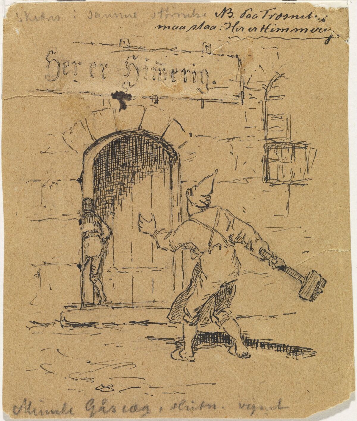 Otto Sinding, Han grep slegga og kastet i dørgløtten med det samme ...