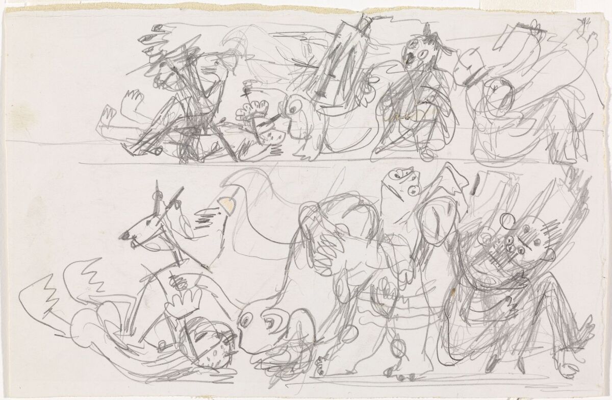 Rolf Nesch, To scener med fantasifigurer – Nasjonalmuseet – Collection