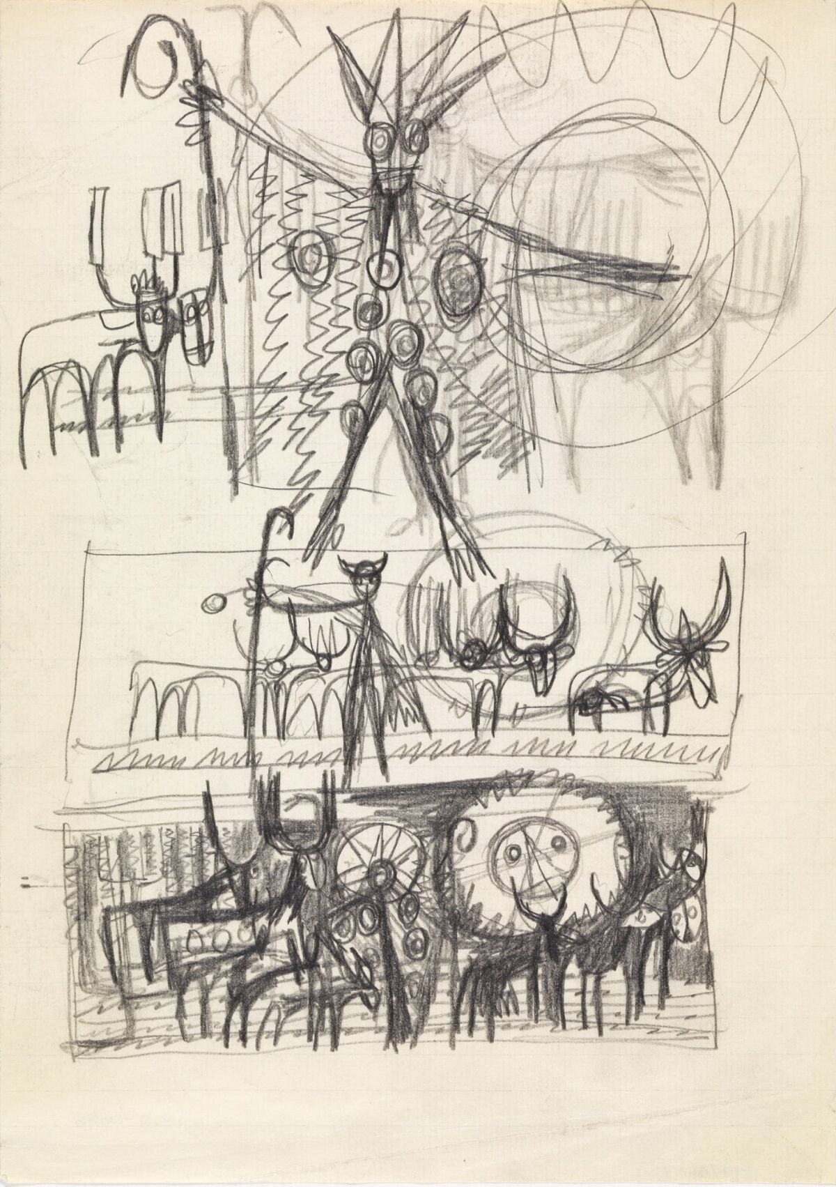 Rolf Nesch, Tre komposisjonsutkast – Nasjonalmuseet – Samlingen