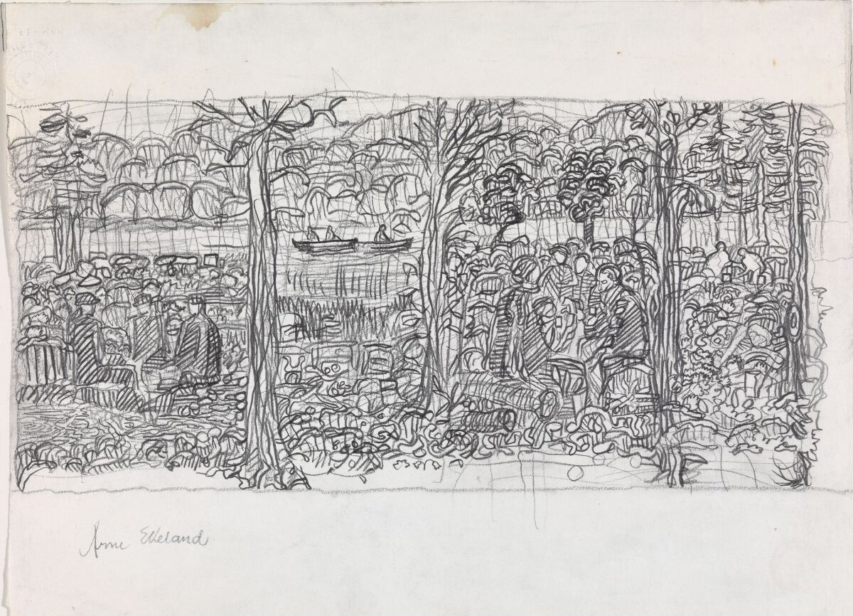 Arne Ekeland, Landskap med elv i bakgrunnen – Nasjonalmuseet – Samlingen