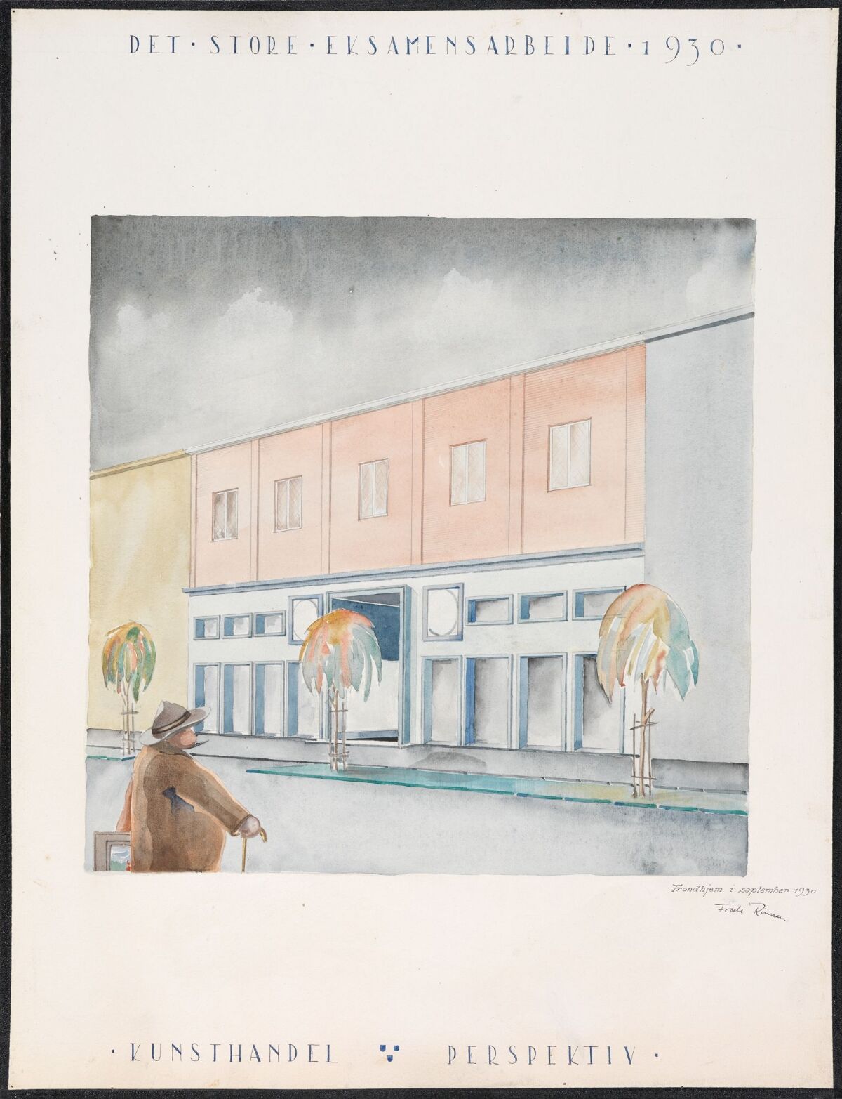 Frode Rinnan, Utkast til en kunst- og antikvitetshandel, perspektiv ...