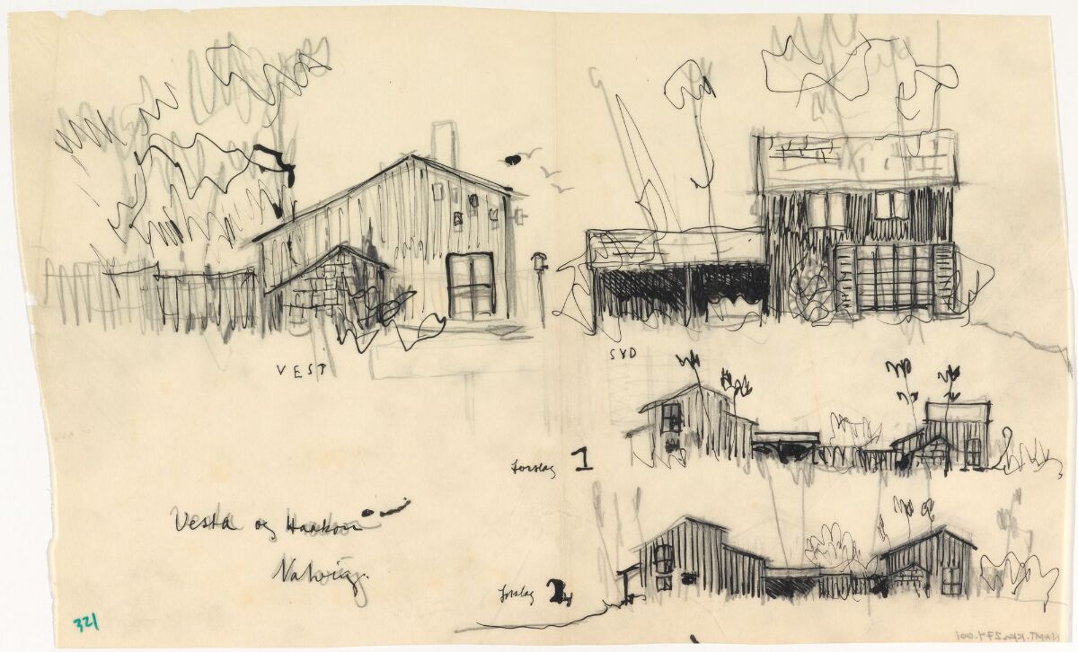 Knut Knutsen, Håkon Natvig, Vesla Natvig, Skisse til utforming av Villa ...