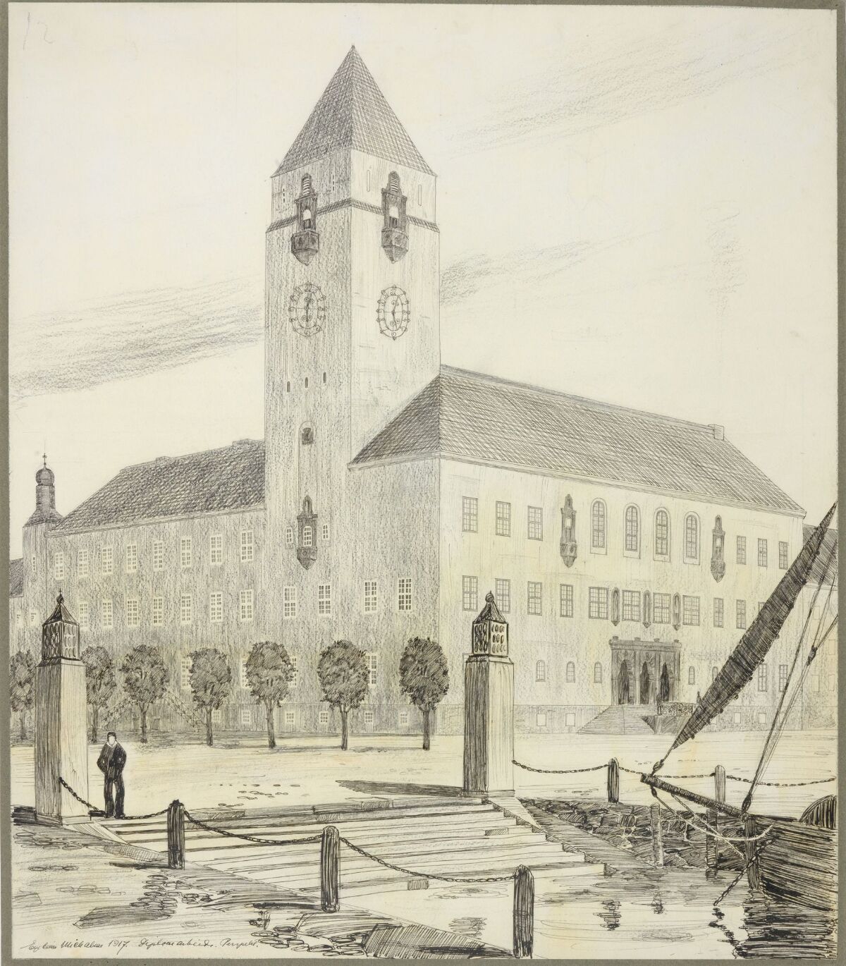 Eystein Michalsen, Utkast til rådhus for en mindre by – Nasjonalmuseet ...