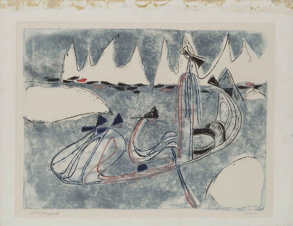 Rolf Nesch, Fishing Boat between Icebergs – Nasjonalmuseet – Collection