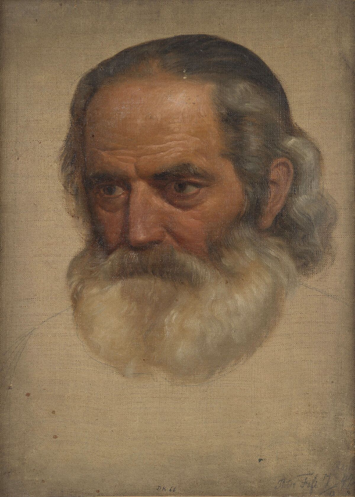 Adolph Tidemand, Portrait Study of an old Man – Nasjonalmuseet – Collection