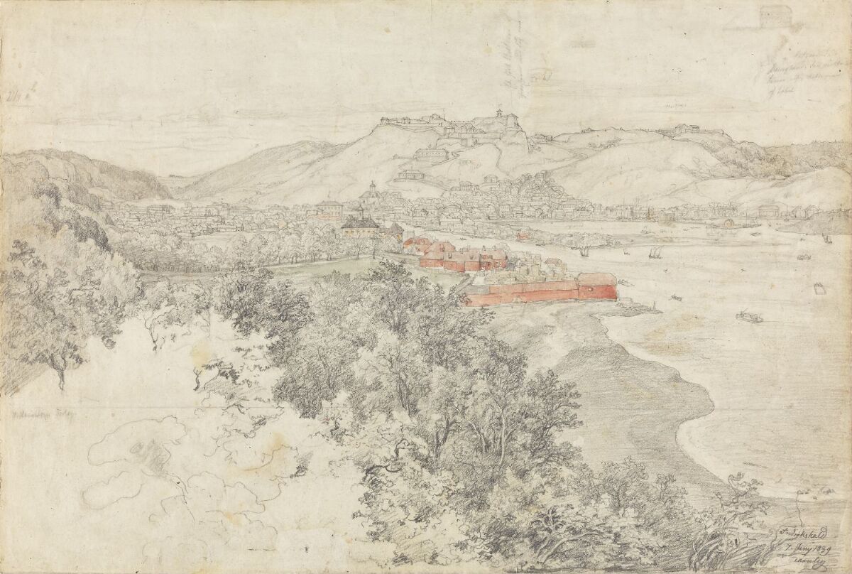 Thomas Fearnley, View of Fredrikshald and the Fortress of Frederiksten ...