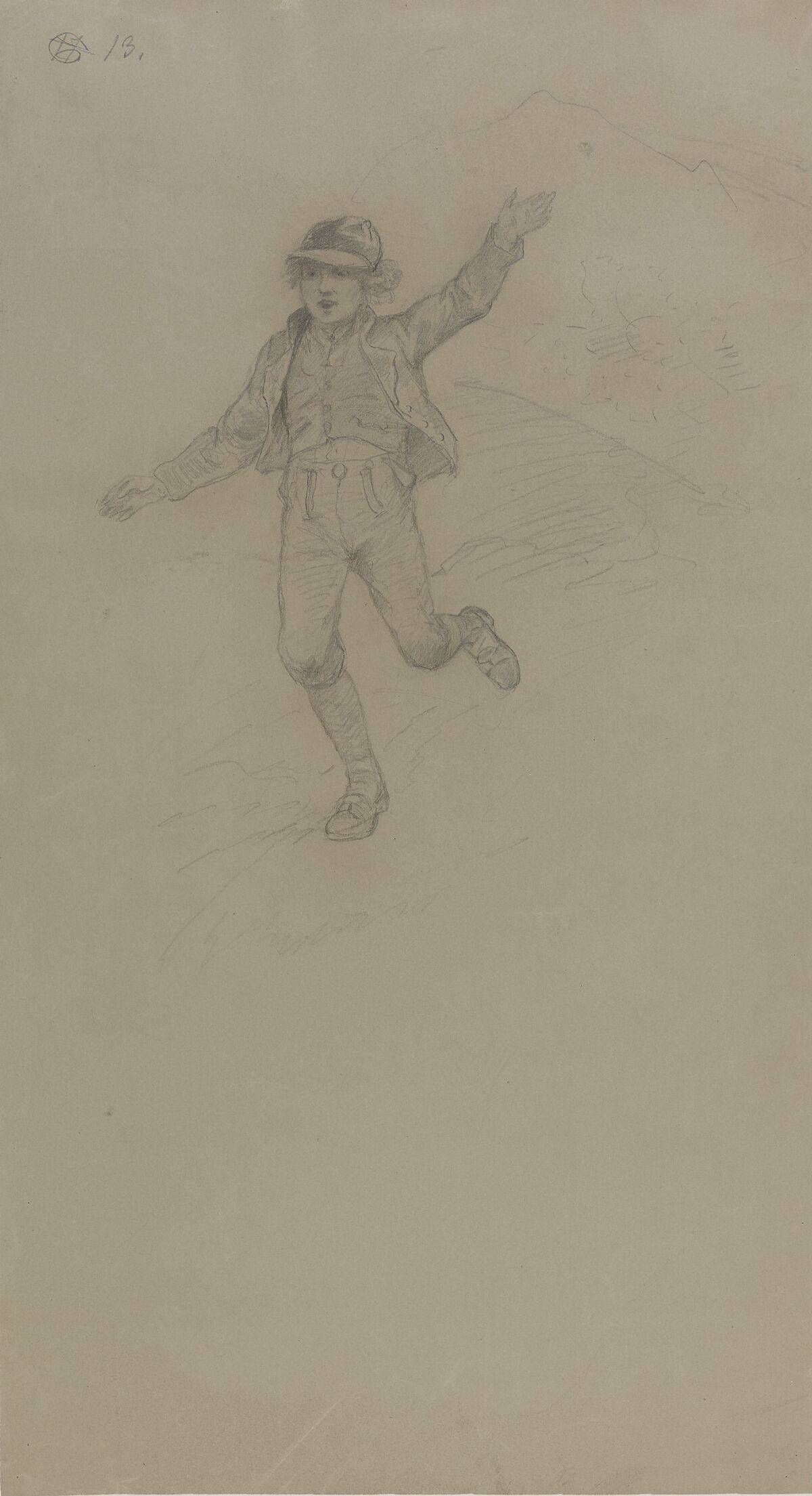 Adolph Tidemand, Løpende gutt – Nasjonalmuseet – Samlingen