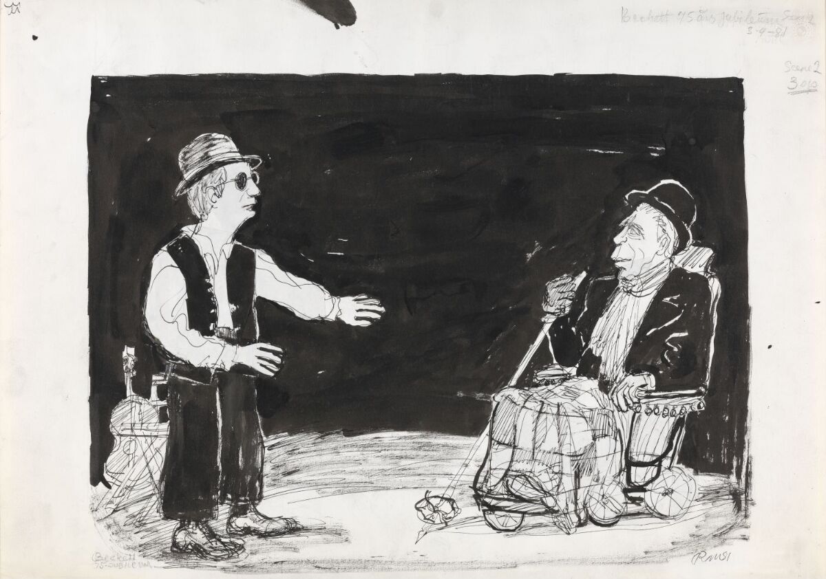 Randi Monsen, Tom Tellefsen og Bjarne Andersen i "Teater I" av Samuel ...