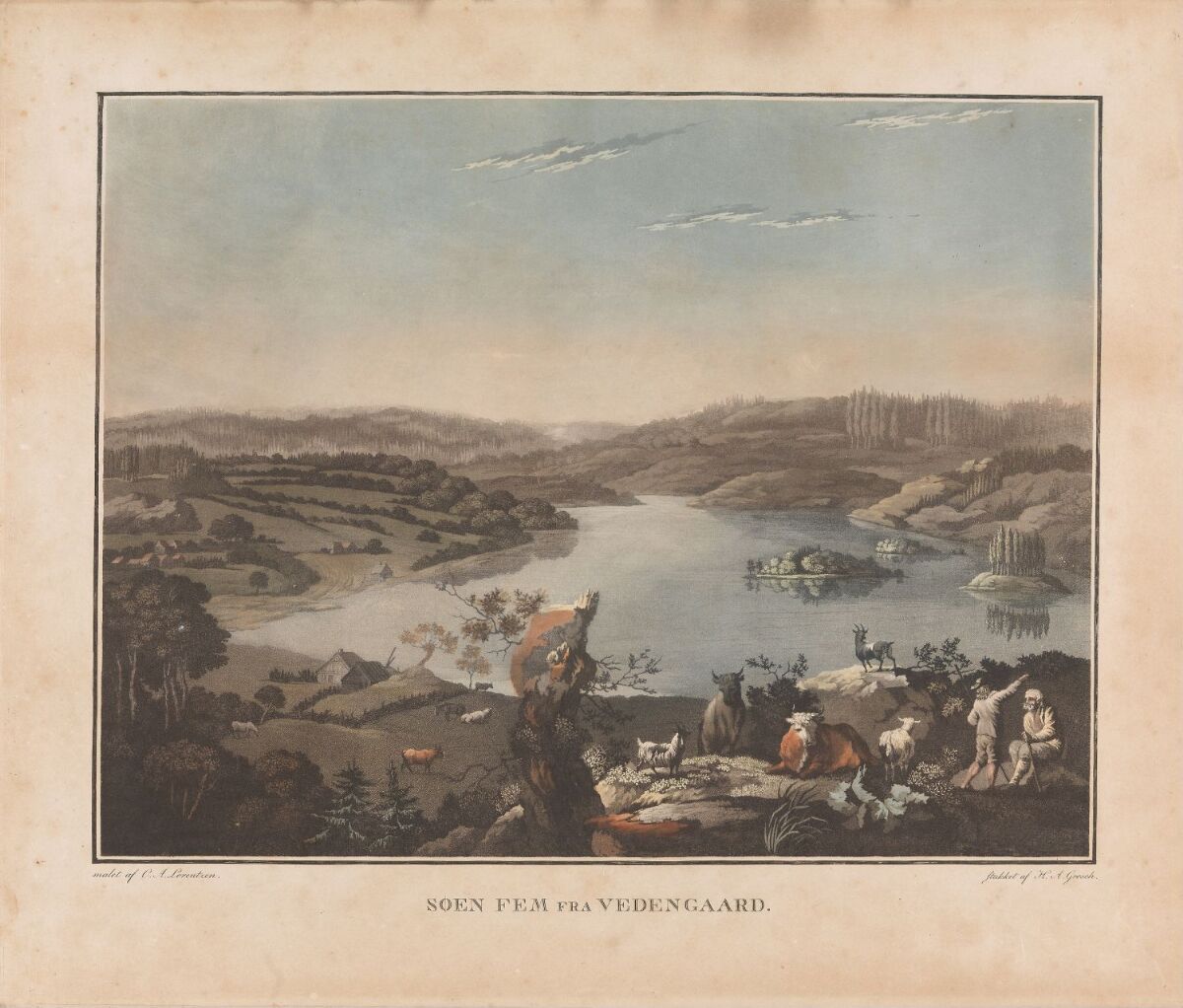 Heinrich August Grosch, Ukjent, Femsjøen sett fra Veden gård ...