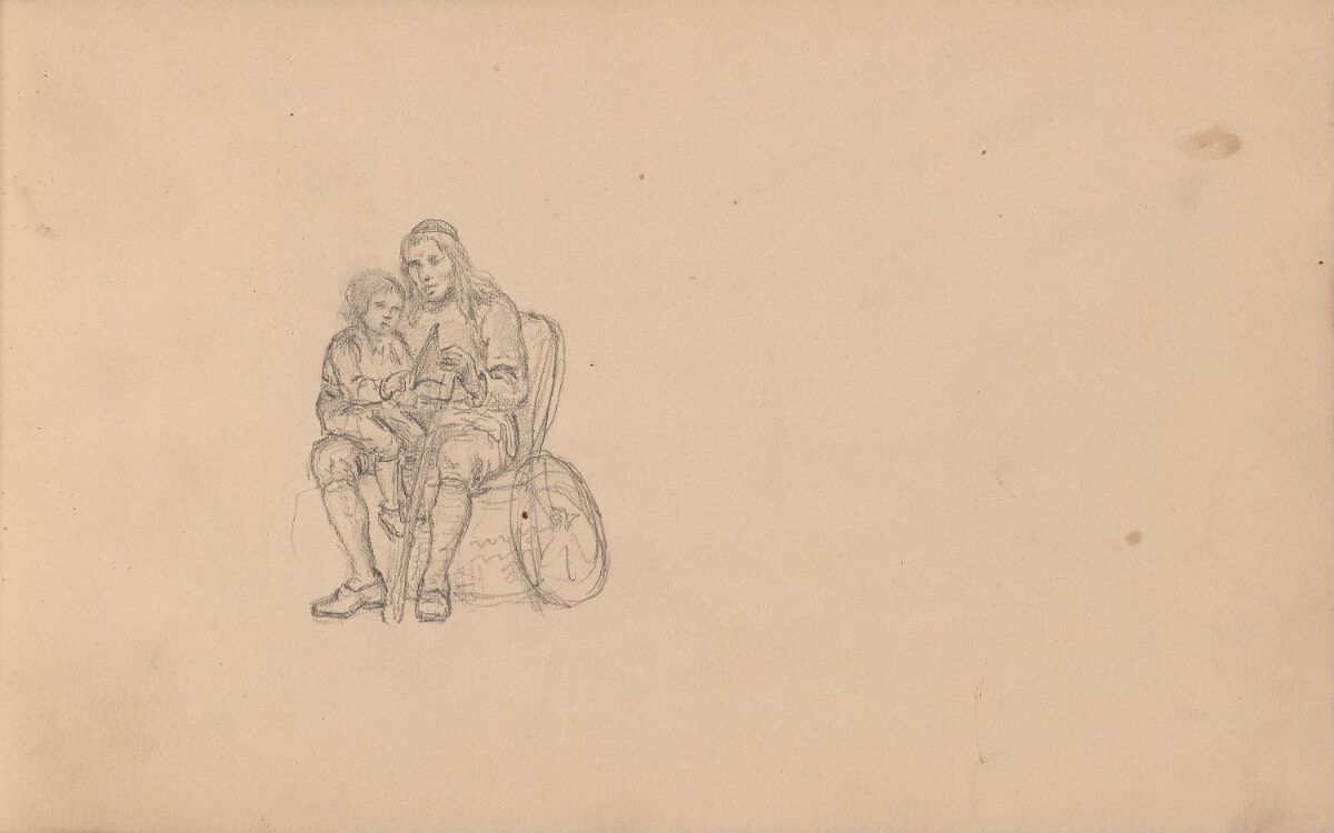 Adolph Tidemand, Mann med gutt på fanget – Nasjonalmuseet – Samlingen