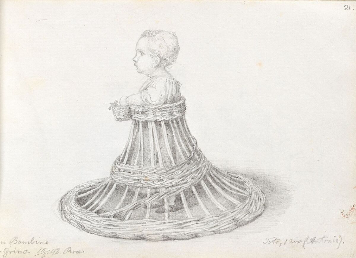 Adolph Tidemand, Gutt i barnegrind, Roma – Nasjonalmuseet – Samlingen