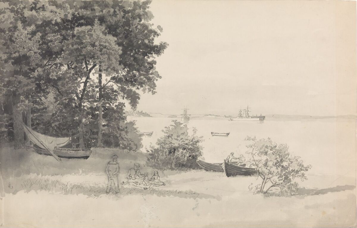 Hans Gude, Sommerdag ved fjorden, Horten – Nasjonalmuseet – Samlingen