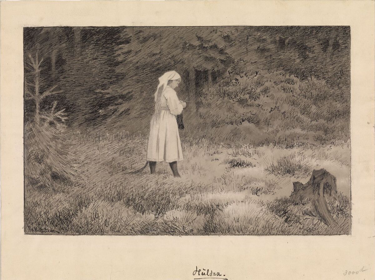 Theodor Kittelsen, Illustrasjon til "Troldskab", Kristiania 1892 ...