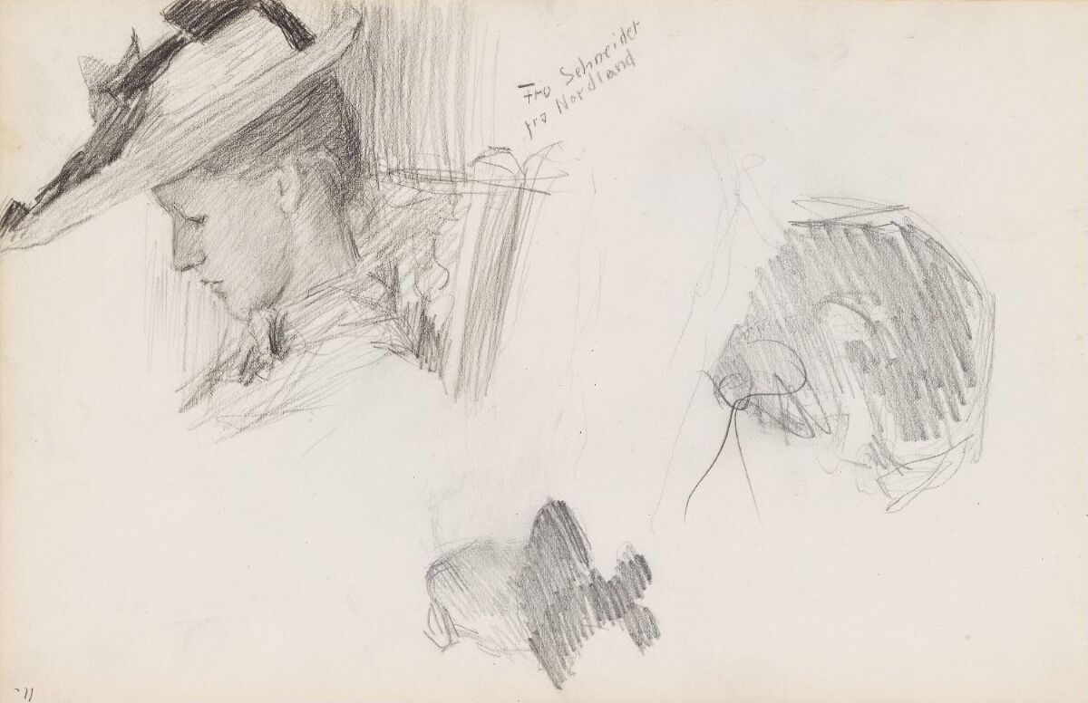 Signe Scheel, Fru Schneider; to riss – Nasjonalmuseet – Samlingen