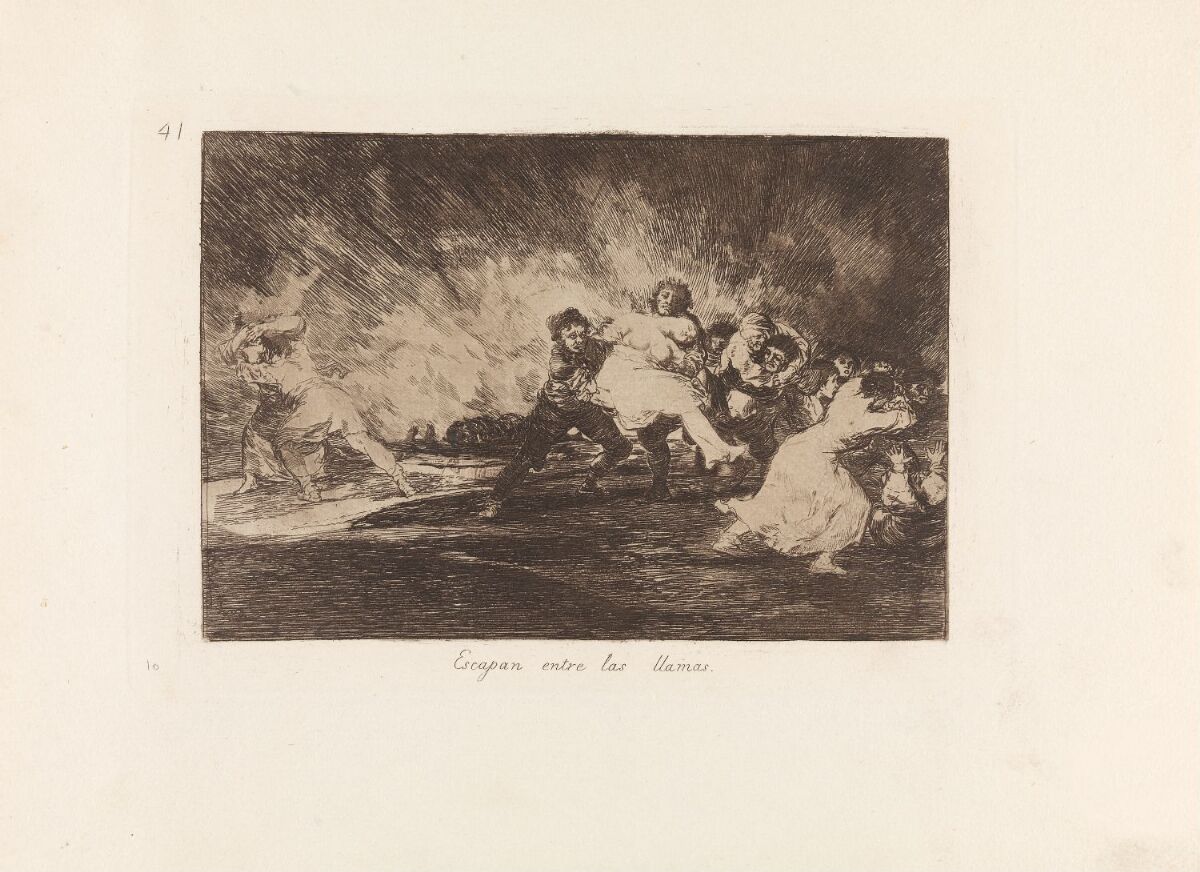 Francisco de Goya, They escape through the flames – Nasjonalmuseet – Collection