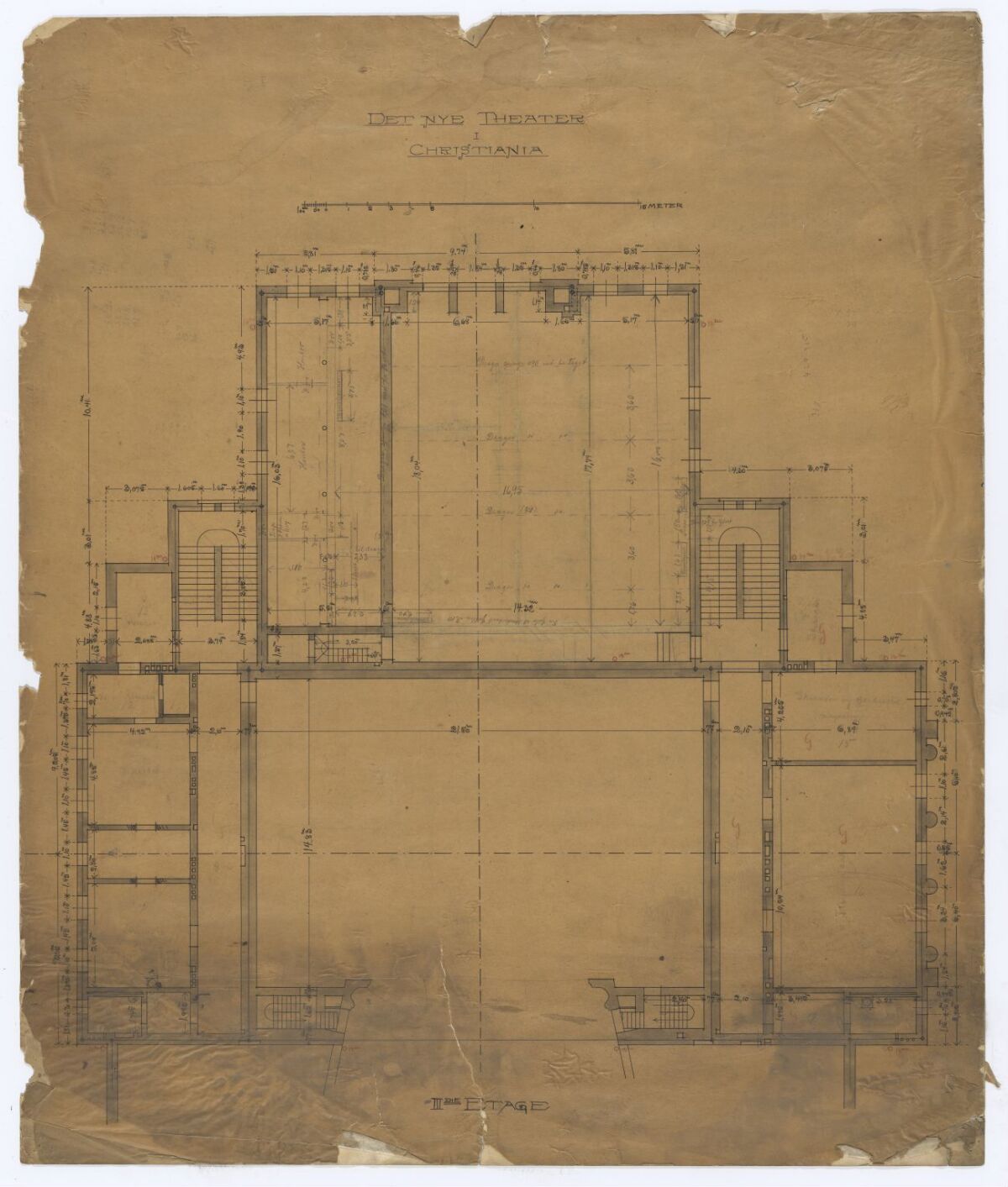 Henrik Bull, Nationaltheatret, plan av 3. etasje – Nasjonalmuseet ...