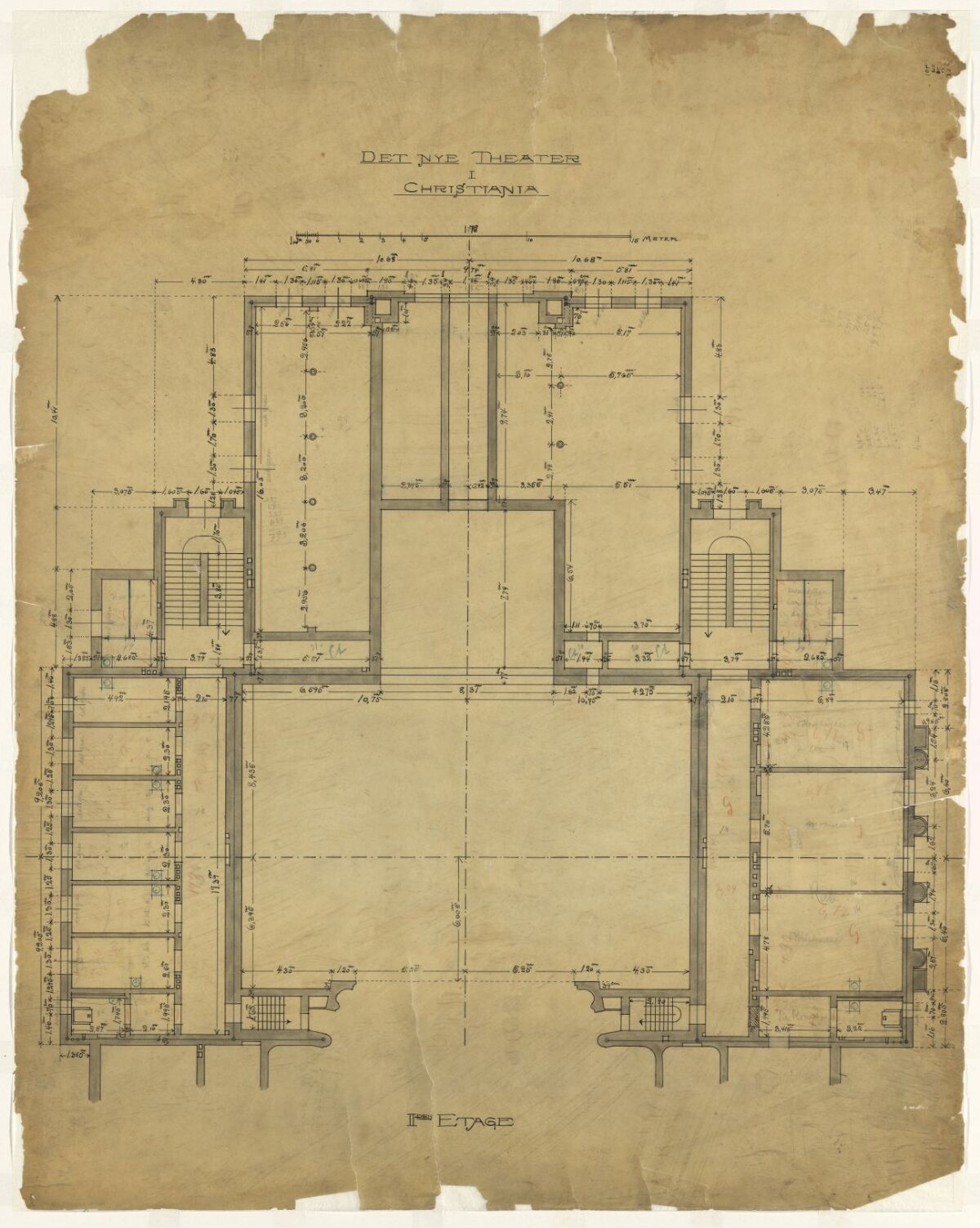 Henrik Bull, Nationaltheatret, plan av 2. etasje – Nasjonalmuseet ...