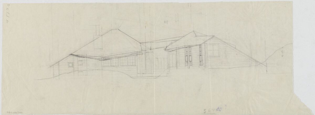 Knut Knutsen, Eget sommerhus i Portør. Skisse – Nasjonalmuseet – Samlingen