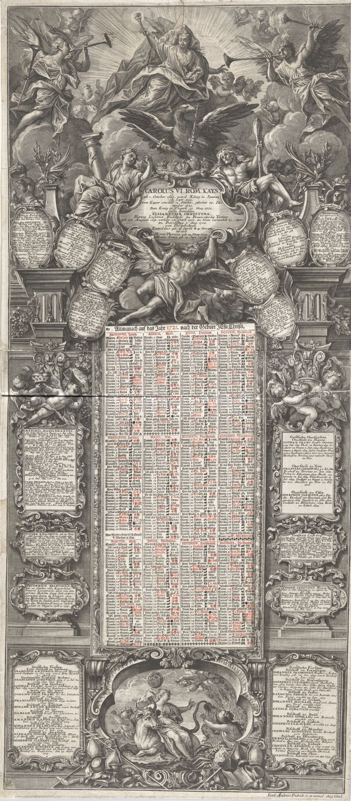 Jakob Andreas Friedrich, Almanakk for år 1721 etter Jesu Kristi fødsel ...