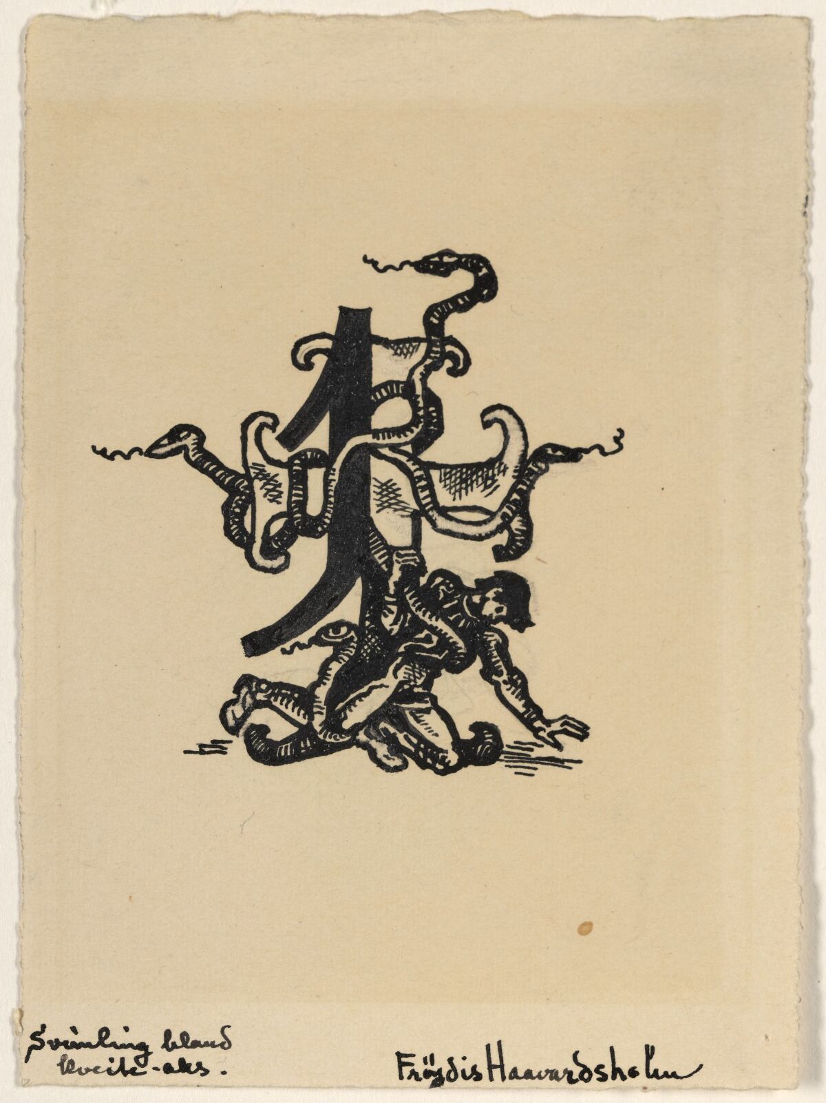 Frøydis Haavardsholm, Study for initial I. For "Poison Darnel amidst ...