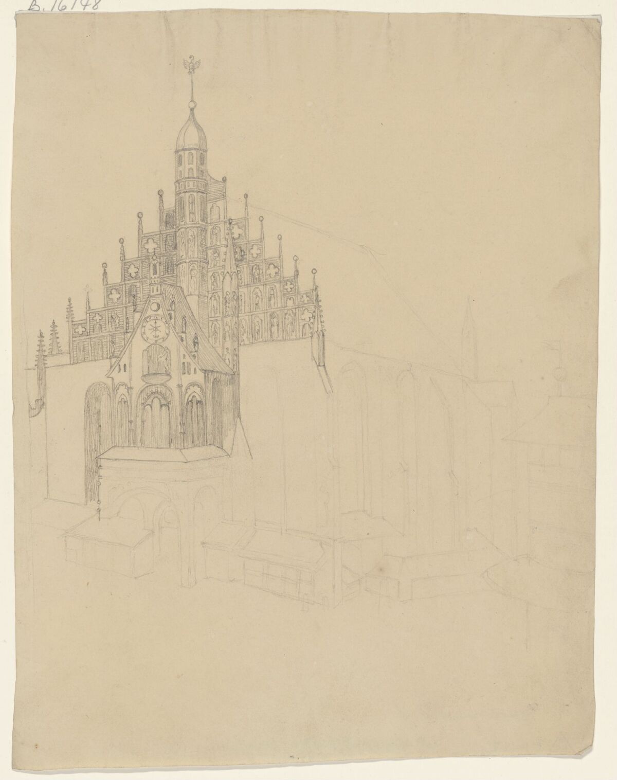 Johann Gustav Grunewald, Study of Gothic Cathedral – Nasjonalmuseet – Collection