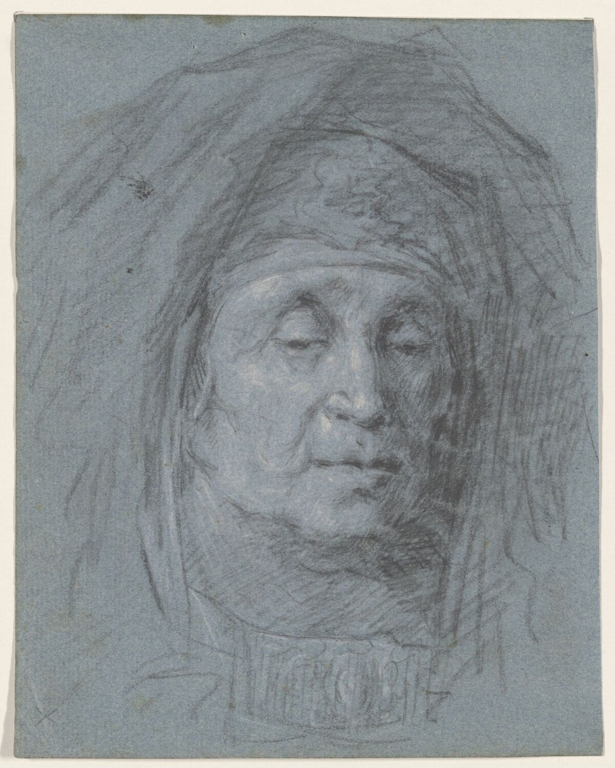 Uidentifisert kunstner, nederlandsk, Jacob de Wit, Hode av gammel kone ...