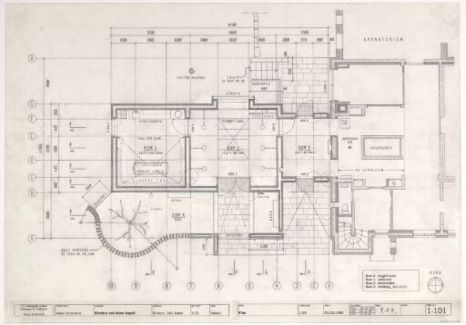 Carl-Viggo Hølmebakk, Mortuary at Asker Crematorium, plan drawing ...