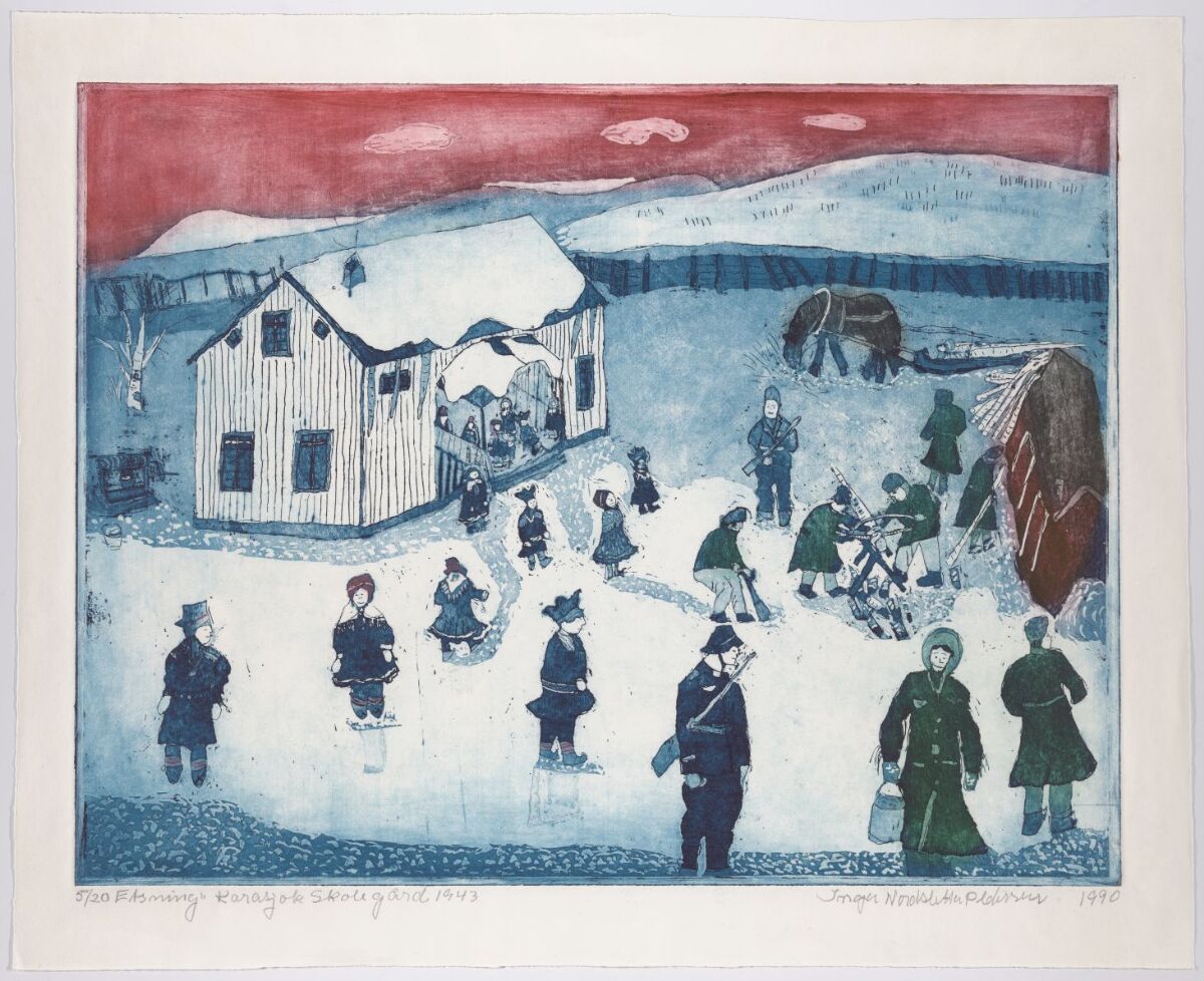 Inga Nordsletta Pedersen, Karasjok skolegård 1943 – Nasjonalmuseet ...