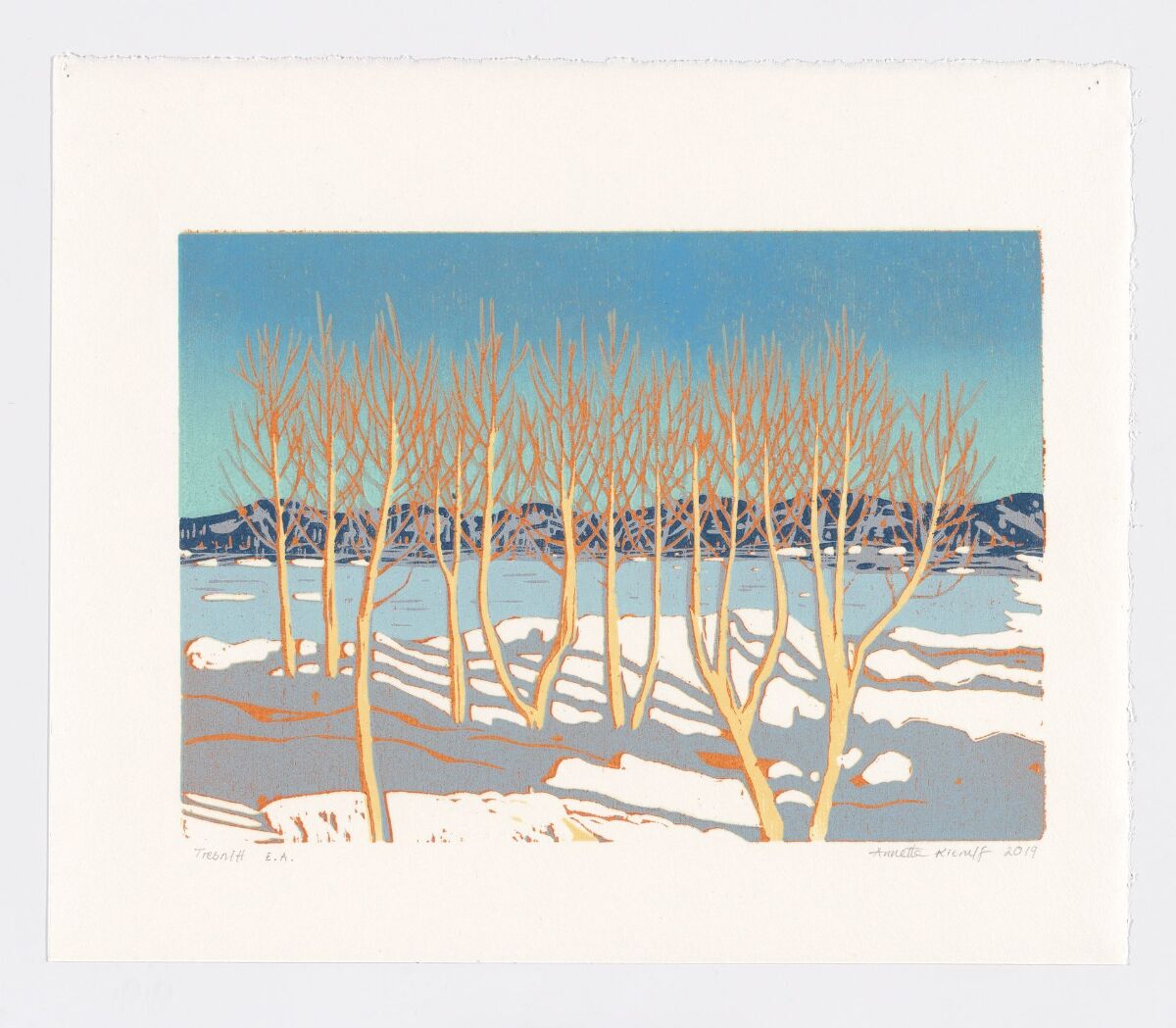 Annette Kierulf, Vinterlys, blå sjø – Nasjonalmuseet – Samlingen