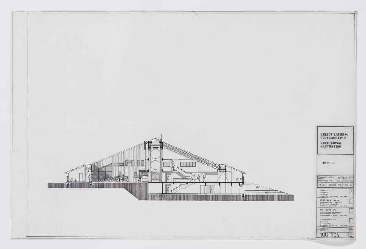 Boarch arkitekter, Kautokeino Kulturbygg, section – Nasjonalmuseet ...