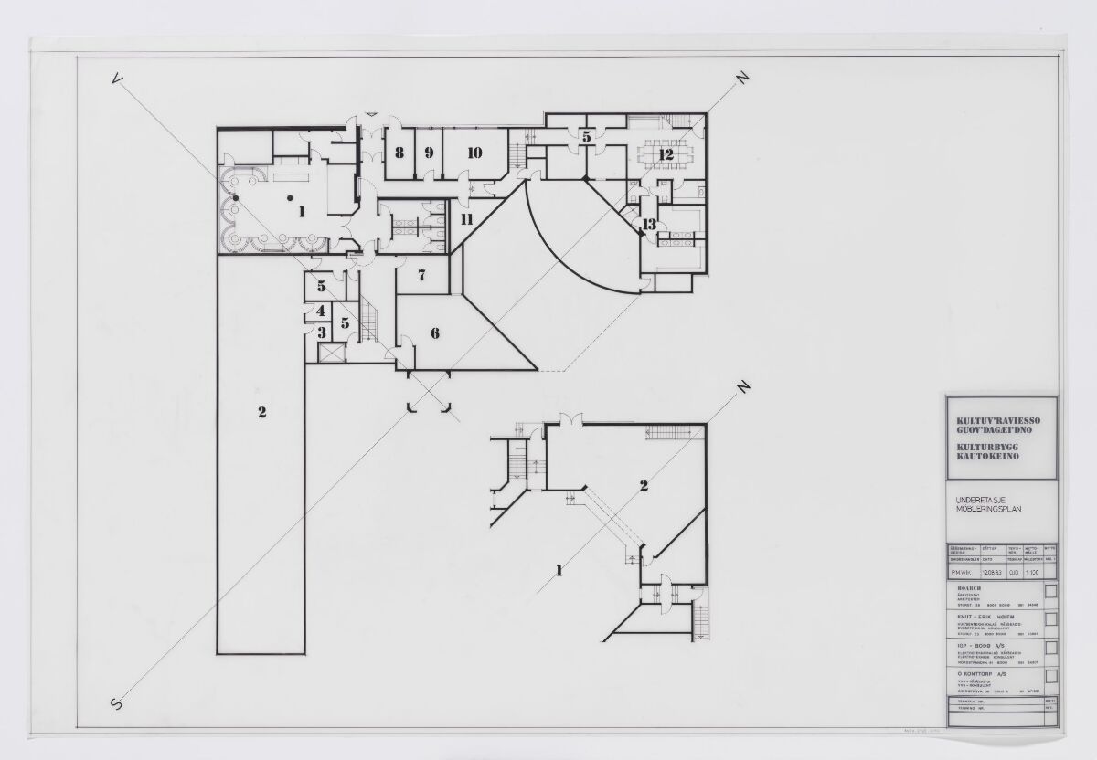 Boarch arkitekter, Kautokeino kulturbygg, plantegning – Nasjonalmuseet ...
