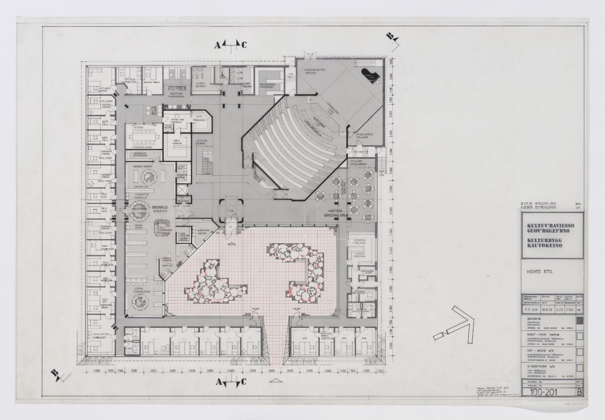 Boarch arkitekter, Kautokeino kulturbygg, plantegning – Nasjonalmuseet ...