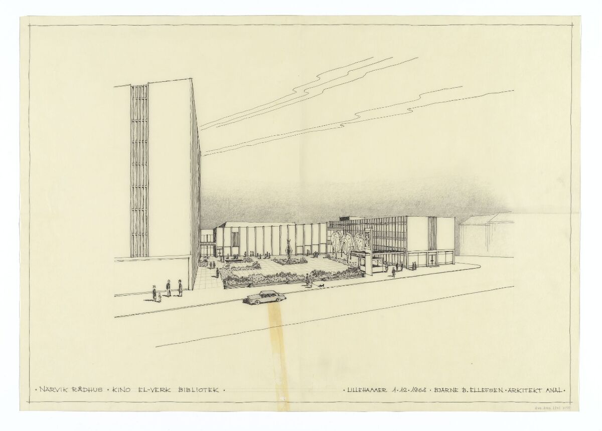 Bjarne Bystad Ellefsen, Narvik rådhus, kino, el-verk, bibliotek ...