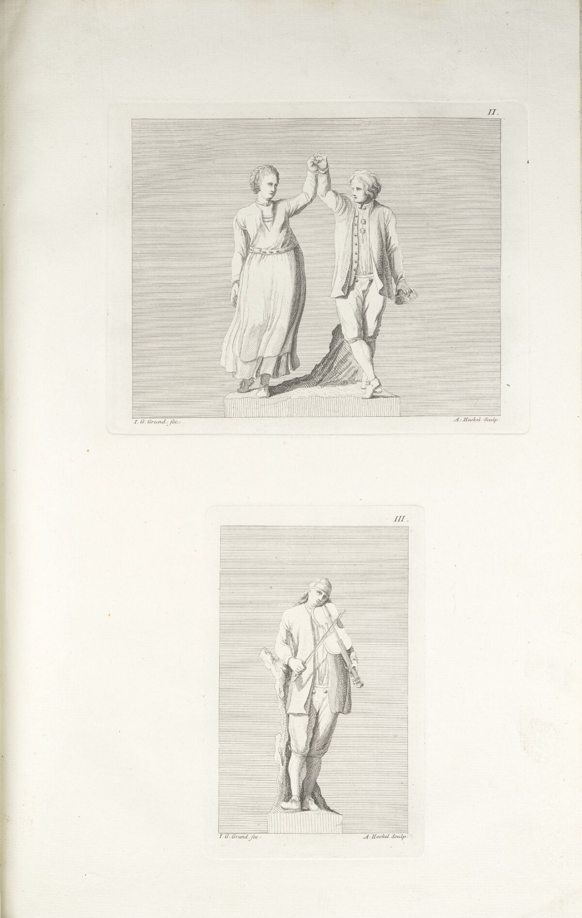 Abraham Heckel, Nicolaus Møller, II. A Young Peasant and Woman Dancing ...