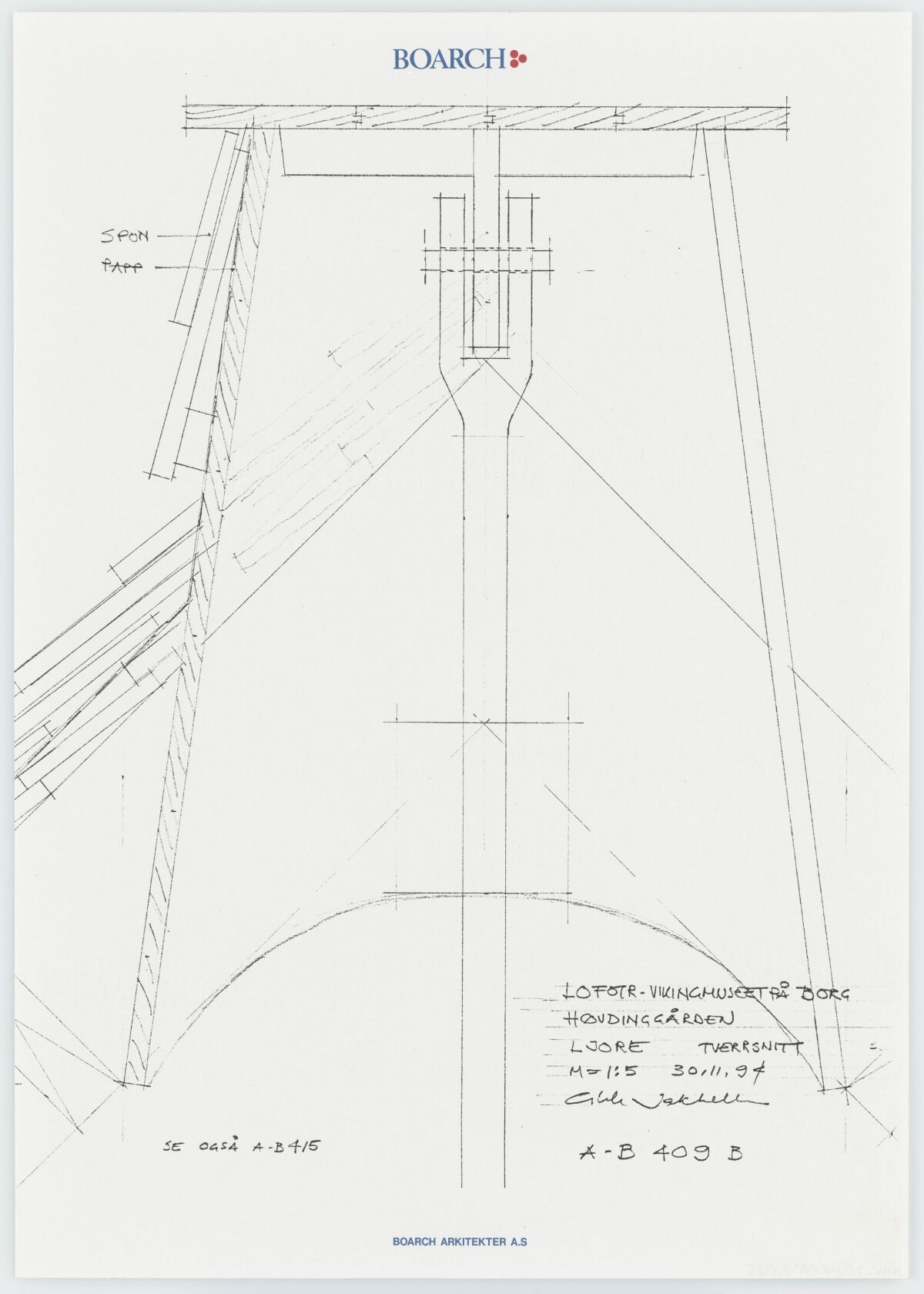 Boarch arkitekter, Vikingmuseet på Borg, Snitt – Nasjonalmuseet – Samlingen
