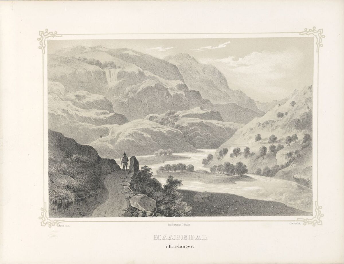 Chr. Tønsberg, Conrad Müller, Em. Bærentzen & Co lith Inst, Måbødalen i ...